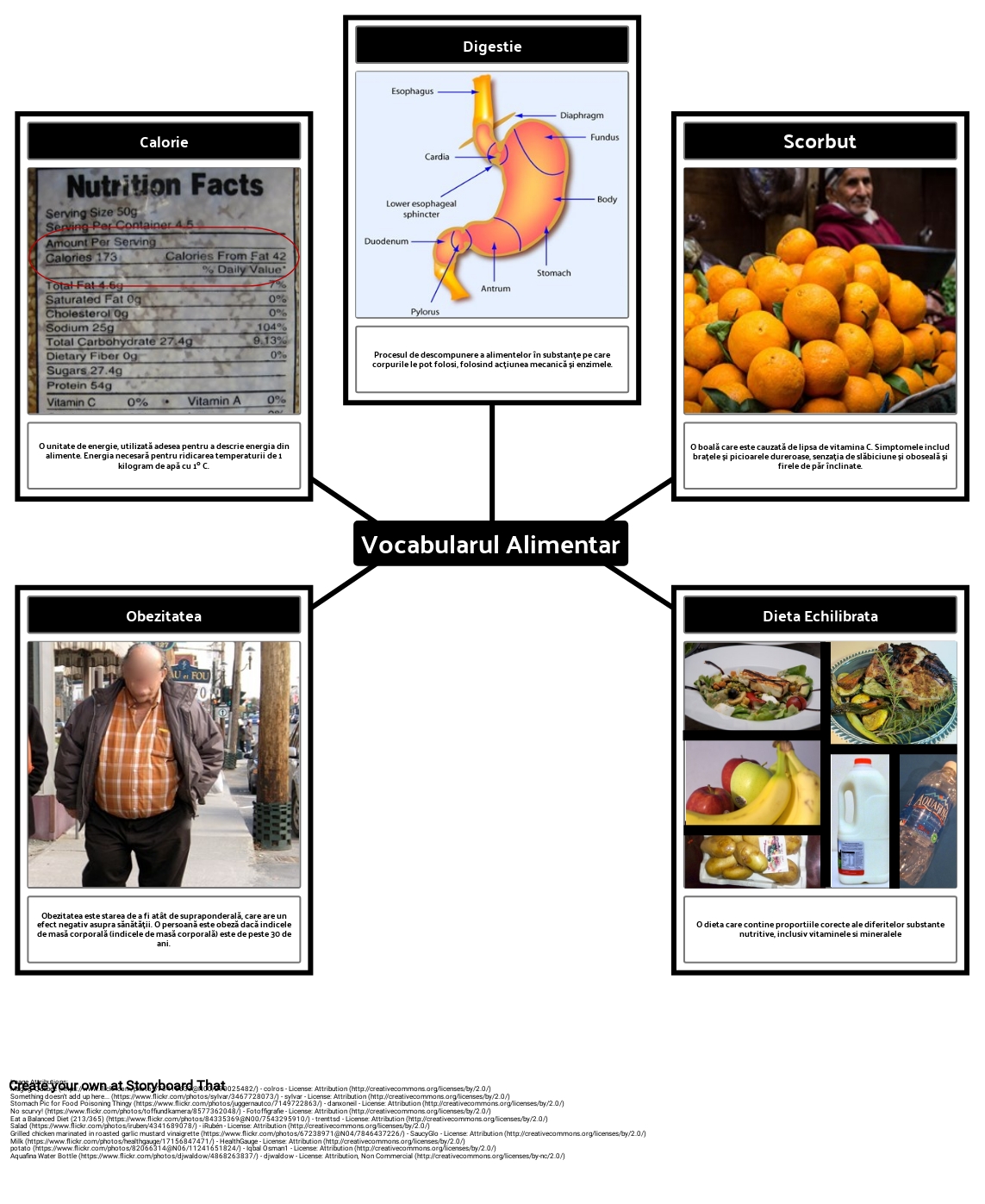 Alimentație și Nutriție Vocabular Storyboard por ro-examples