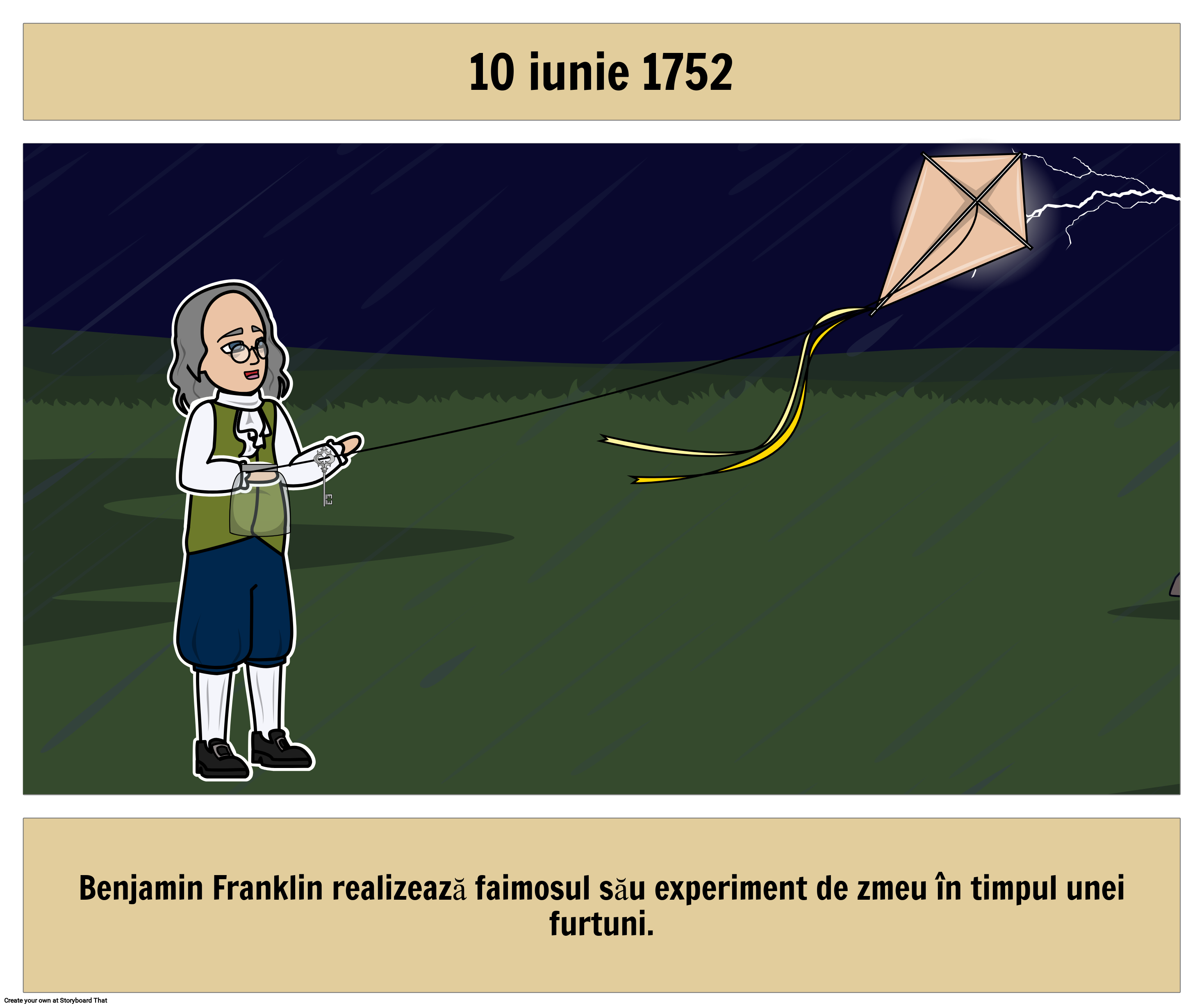 Benjamin Franklin Zboară Zmeul Storyboard by ro-examples