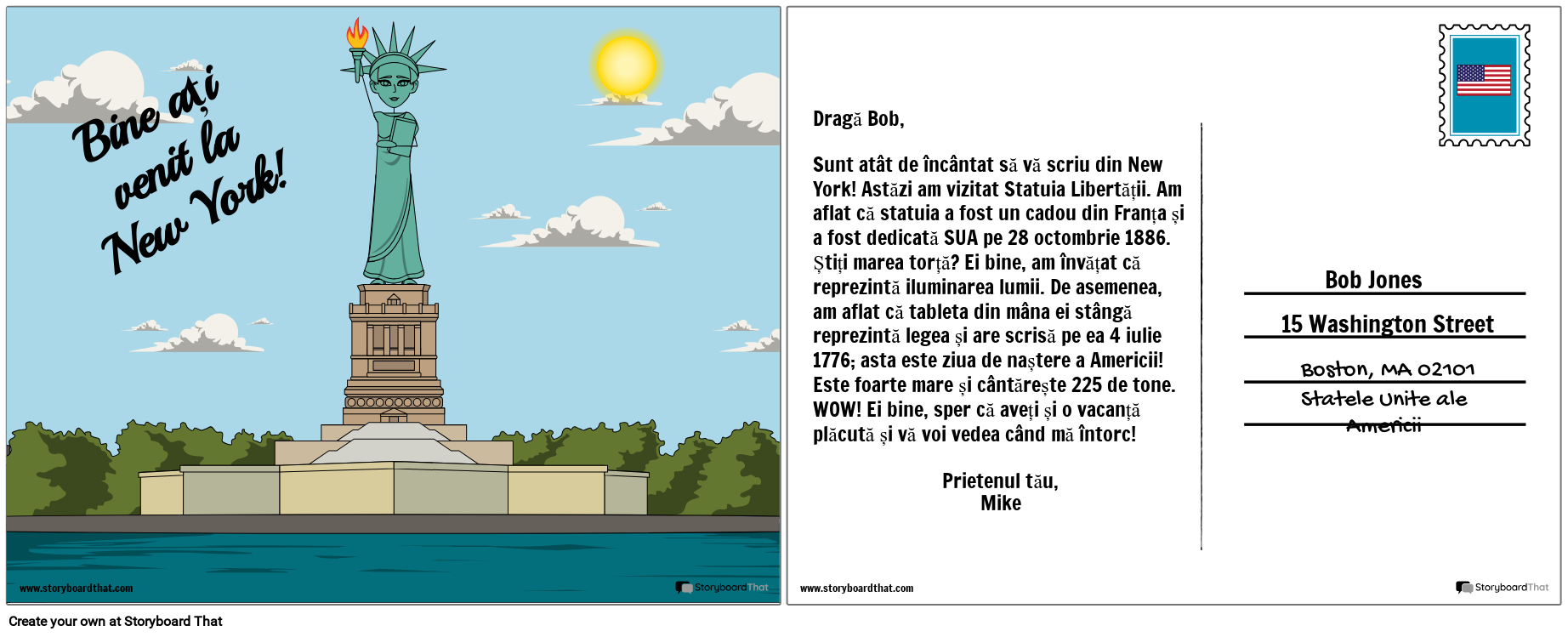 Carte Poștală de Proiect de Stat Storyboard par ro-examples
