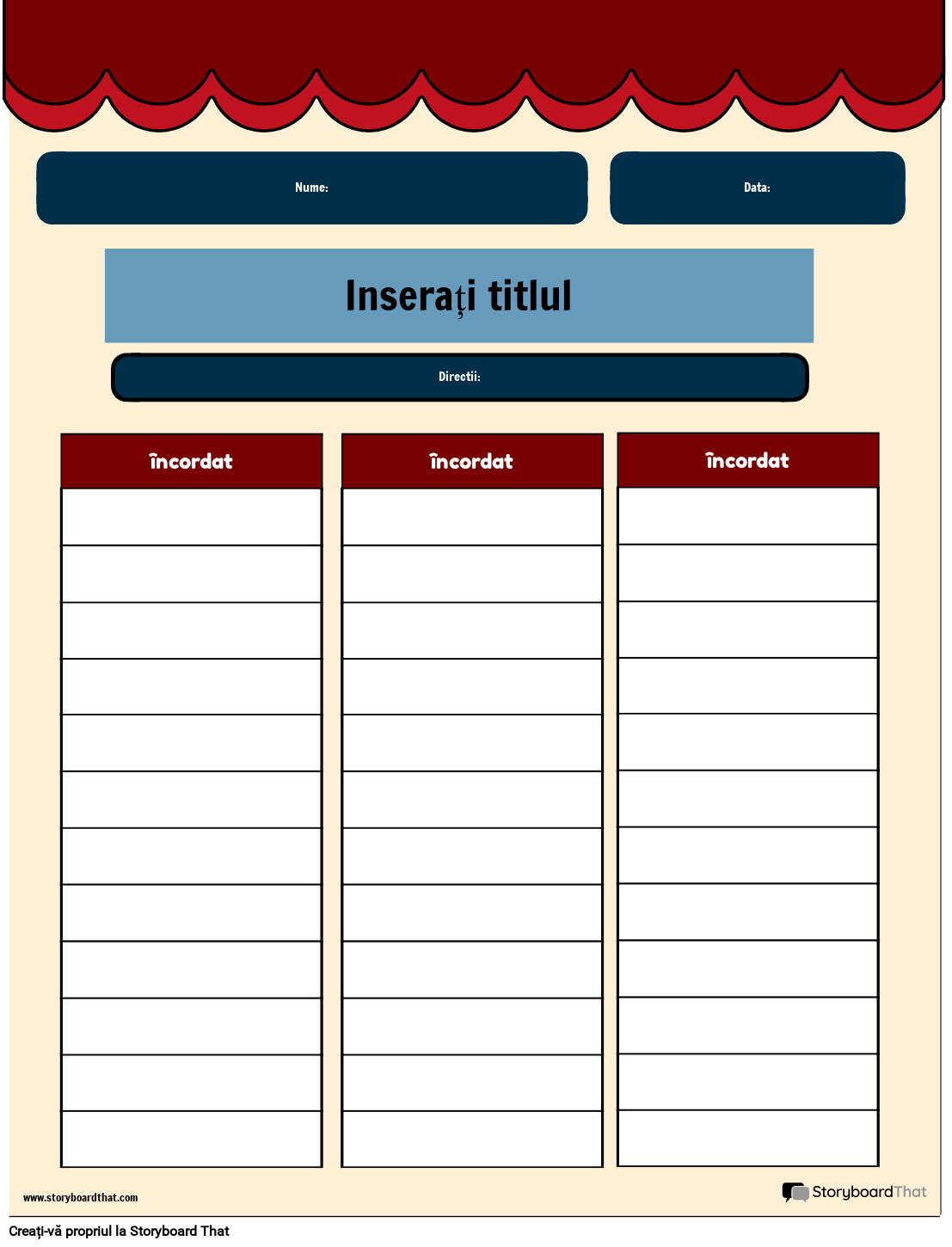 Completează Tabelul Timpurilor Verbelor Storyboard