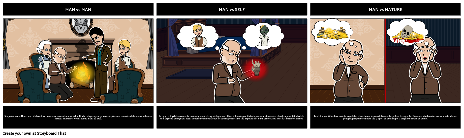Conflict în Paw Maimuței Storyboard ידי Ro Examples