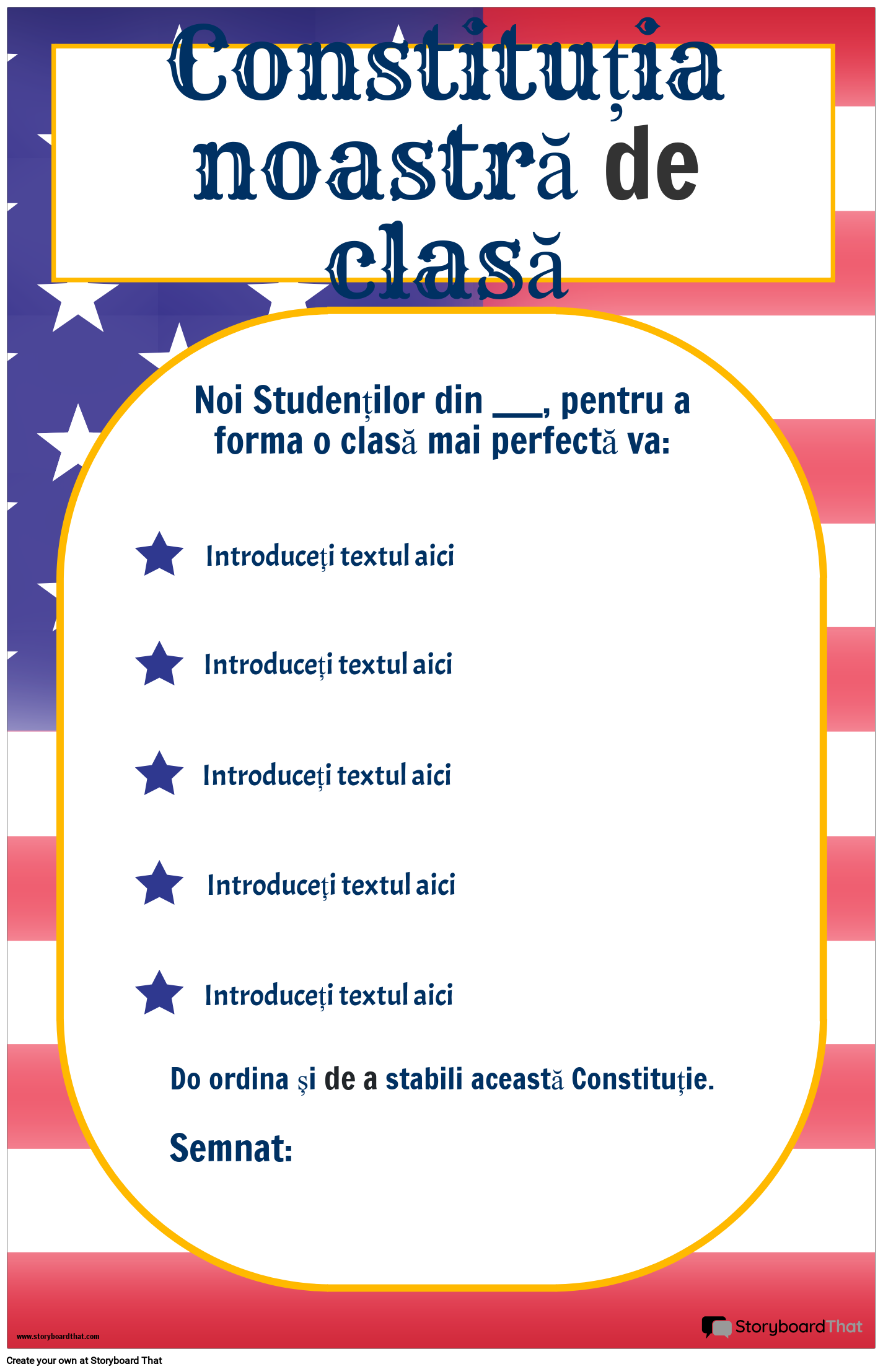 Constituția Clasei 2 Storyboard de ro-examples