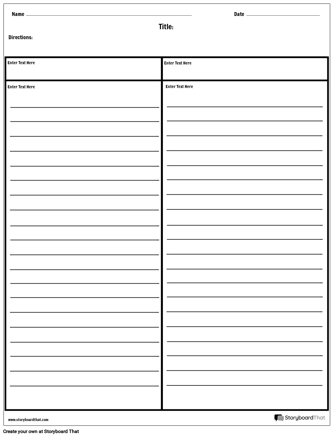 Cornell Note Coloane cu linii Storyboard por ro-examples