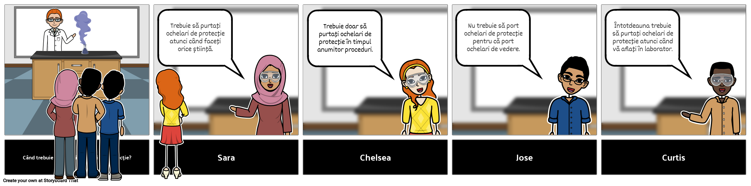 Discuție Storyboard - MS - Lab Safety Storyboard