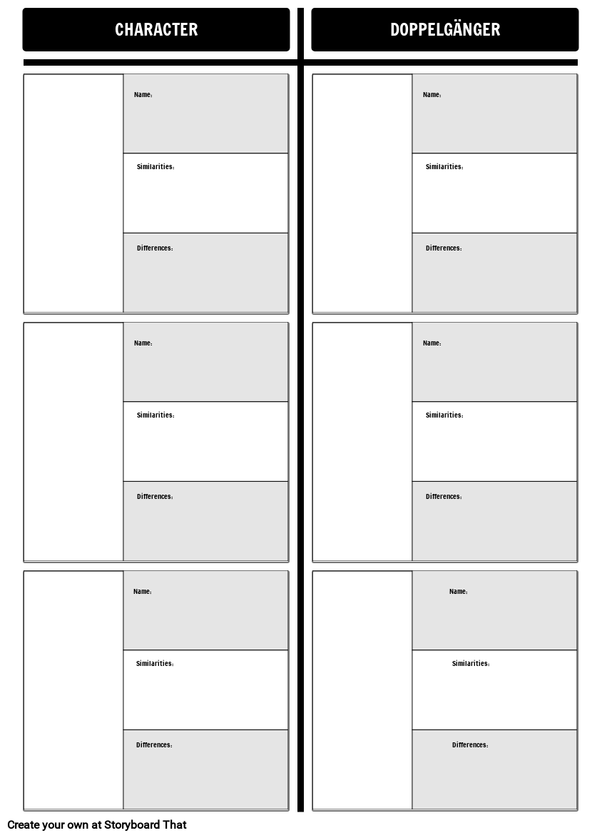 Doppelgänger Template Storyboard by ro-examples
