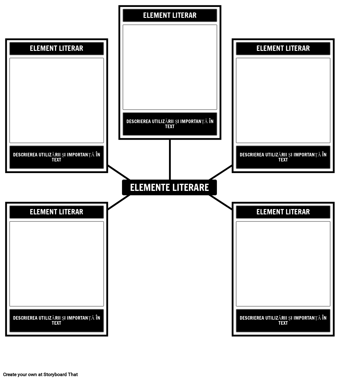 Elemente Literare - 5 Celule Spider Storyboard