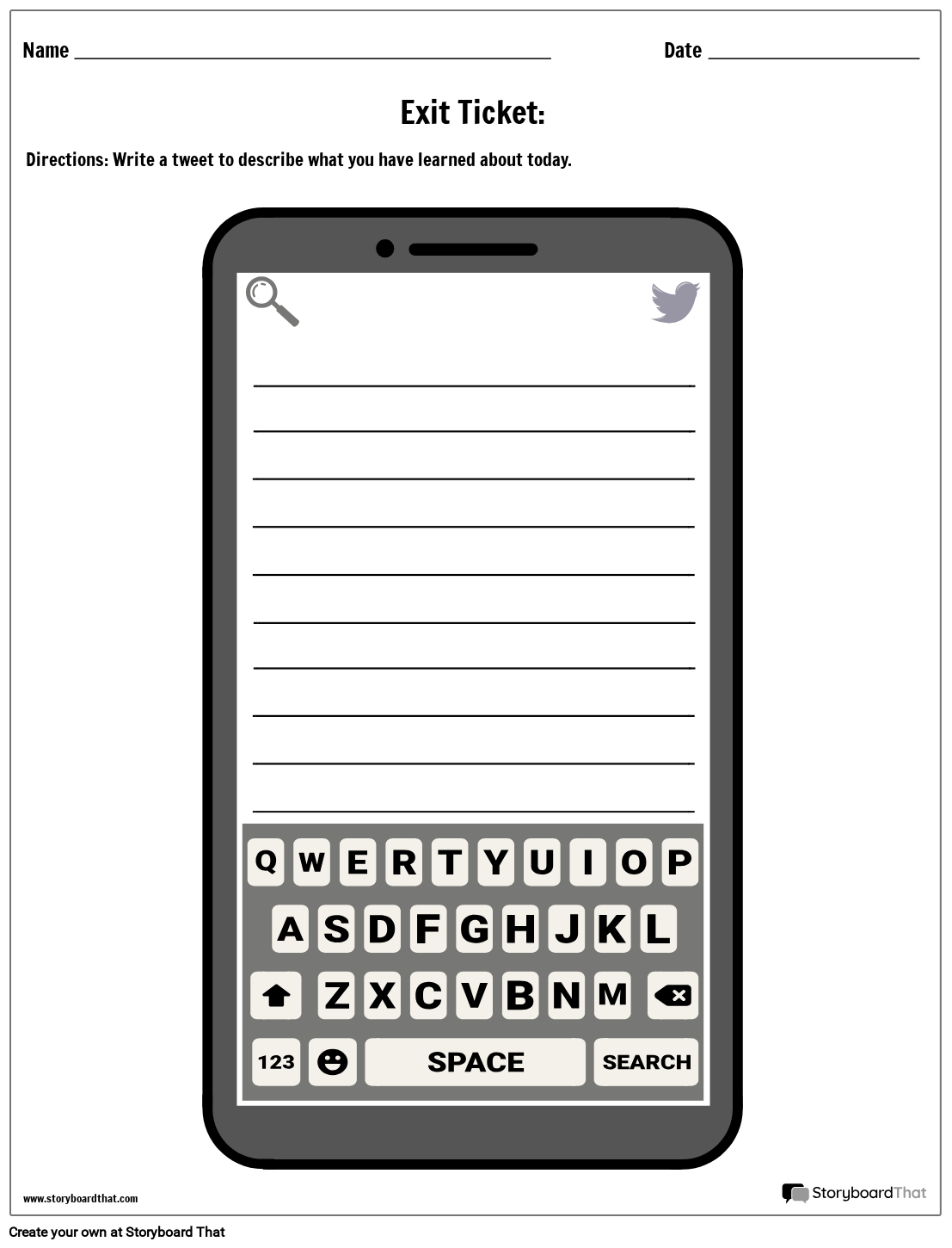 Exit Ticket - Social Media Storyboard von ro-examples