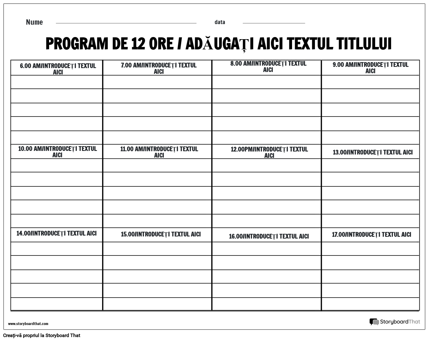 Fișă de lucru pe tabel peisaj Storyboard de ro-examples