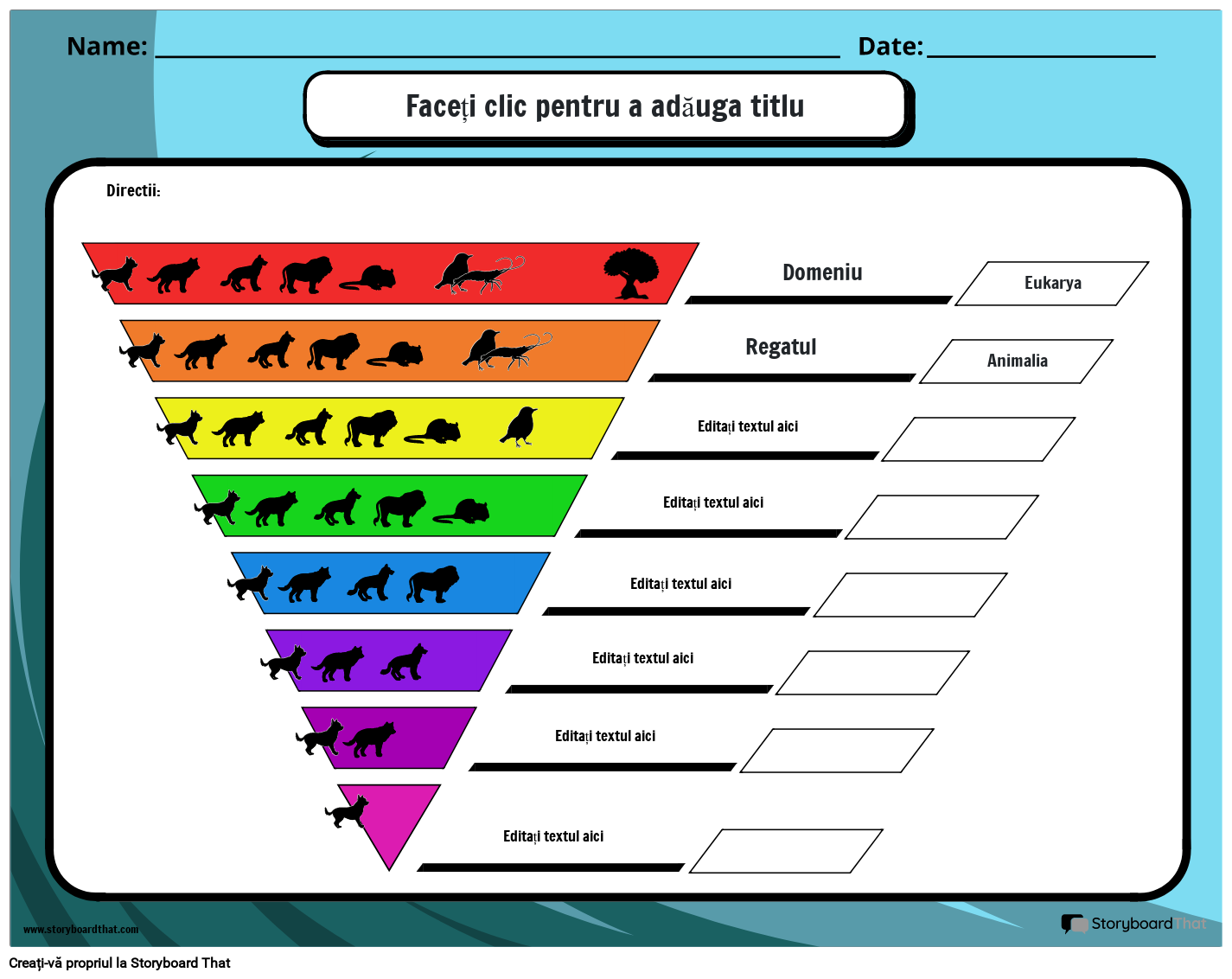 Fișa de Lucru Clasificarea Animalelor Storyboard