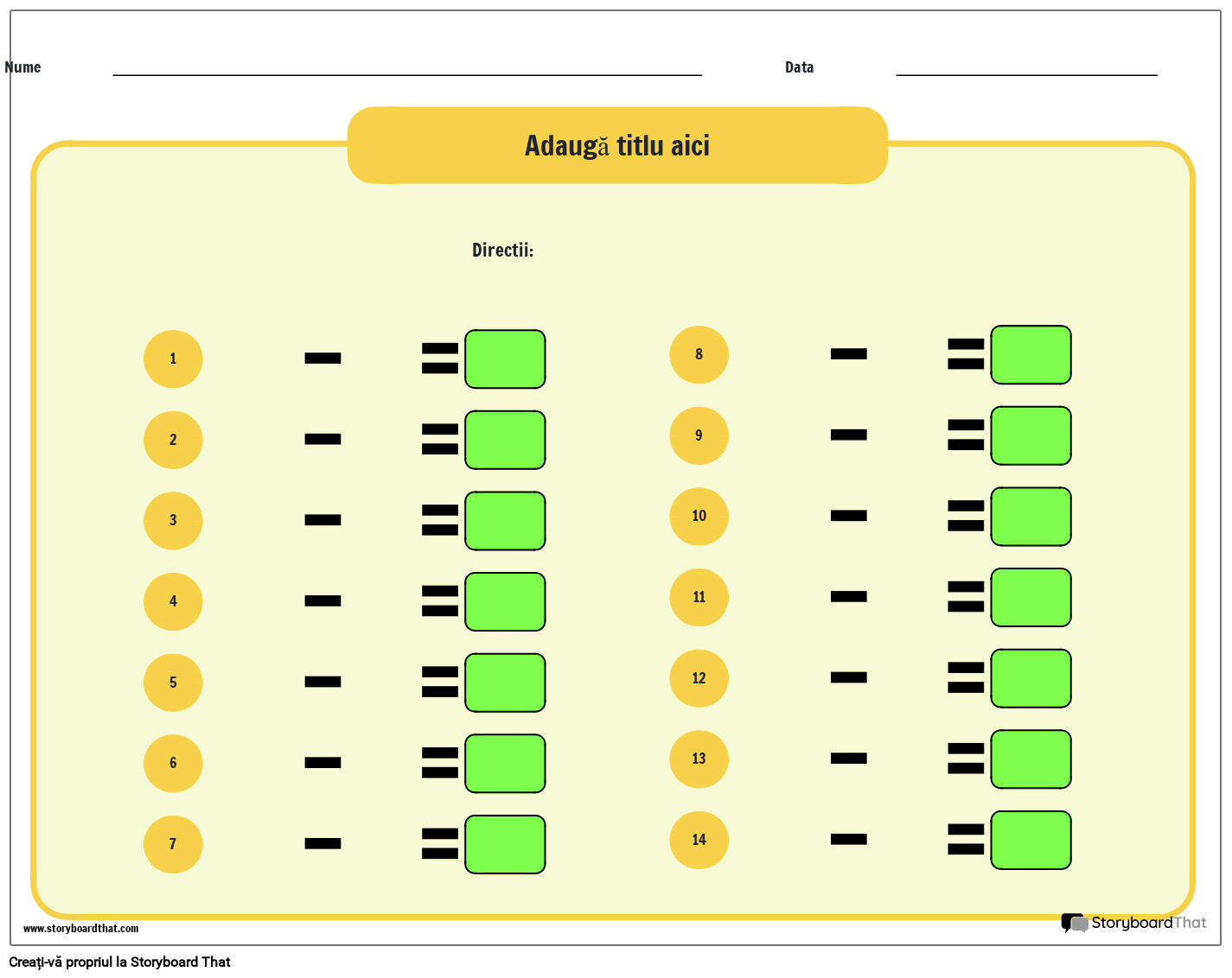 Foaie de Lucru Pentru Scăderea Numerelor Întregi