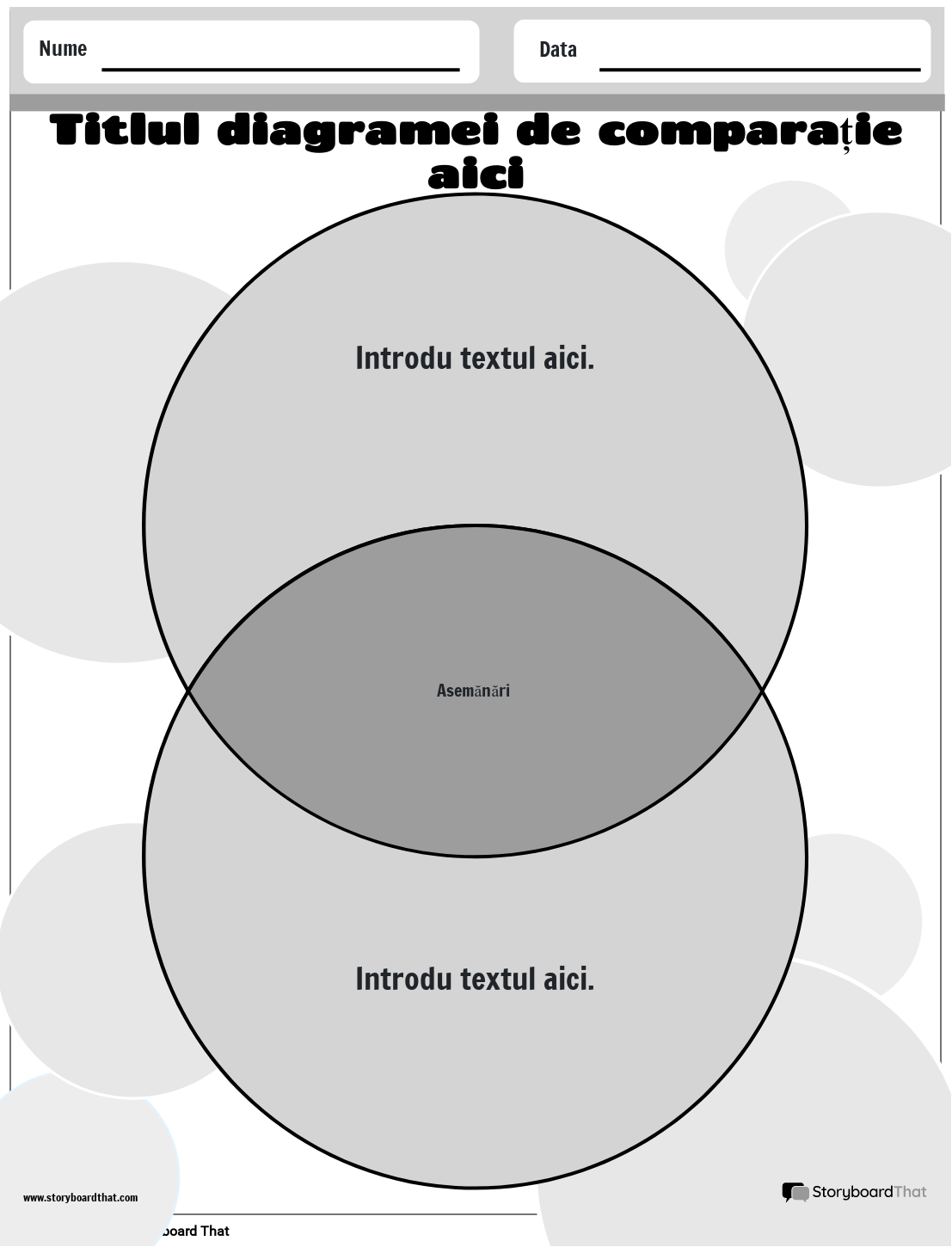 Noul model de diagramă de comparație pentru crearea paginii 4 (alb-negru)
