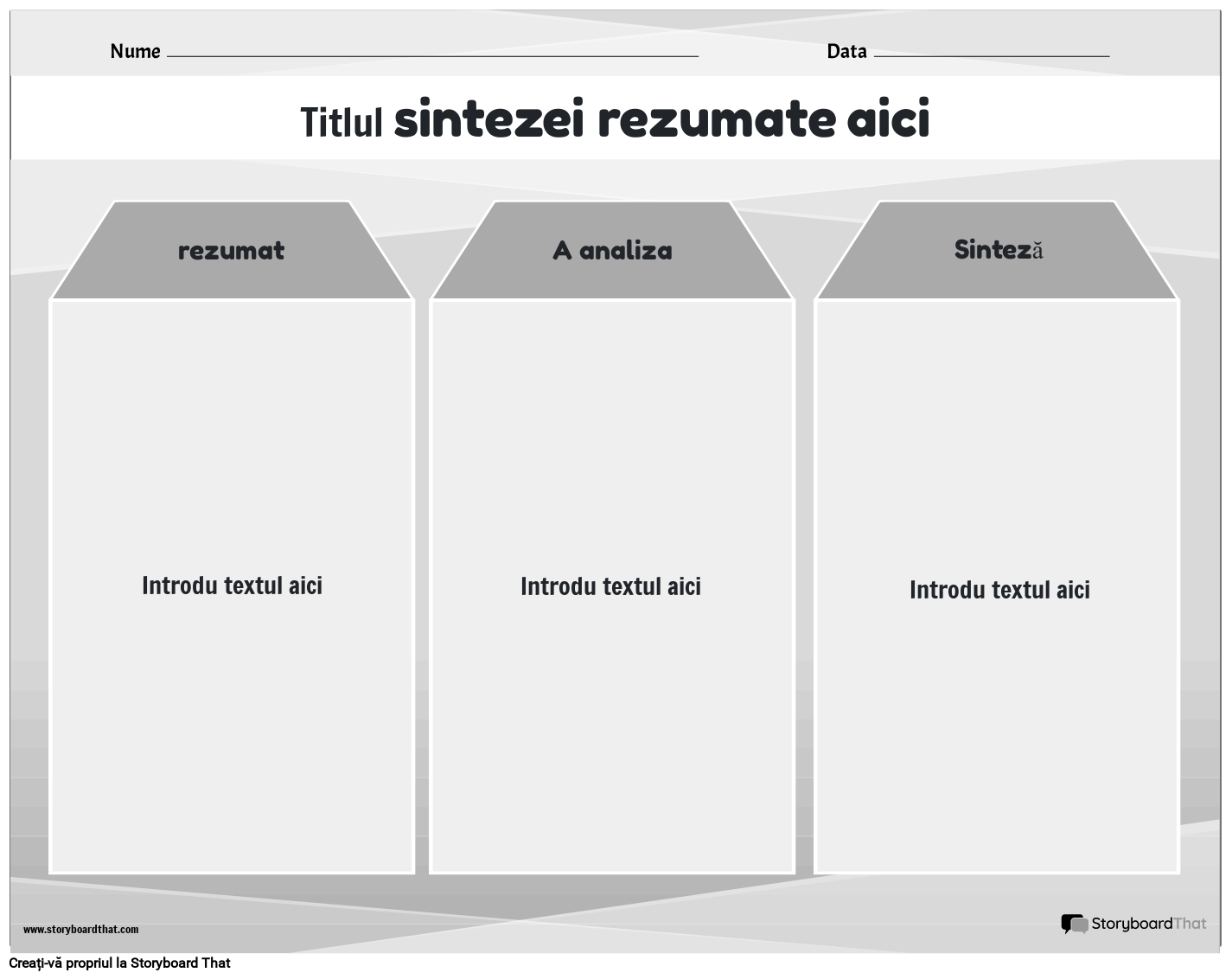 Noul model de rezumat și sinteză pentru crearea paginii 4 (alb-negru)