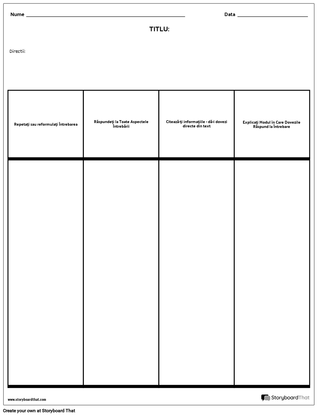 Open Columns Response Storyboard by ro-examples