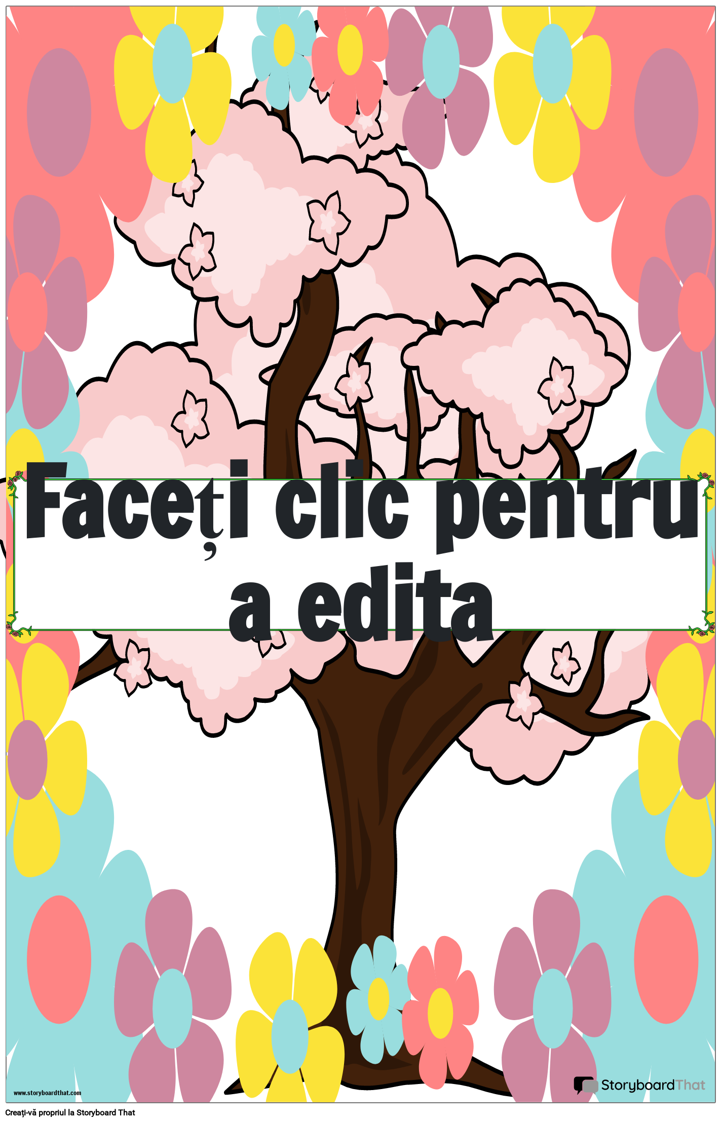 Poster de bun venit cu design de flori Storyboard