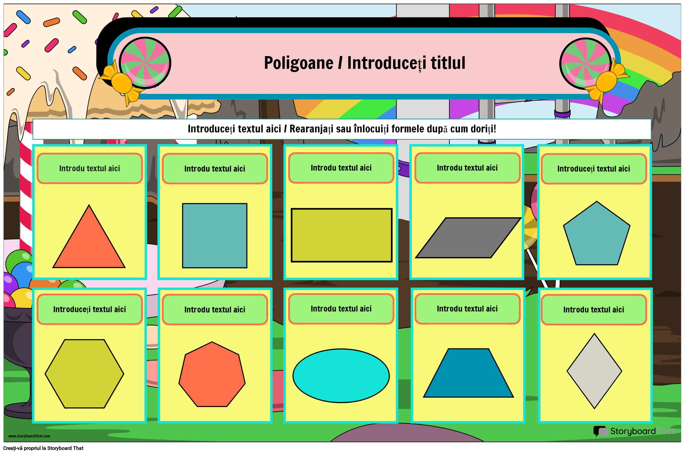 Poster Forme cu Tematică Bomboane Storyboard por ro-examples
