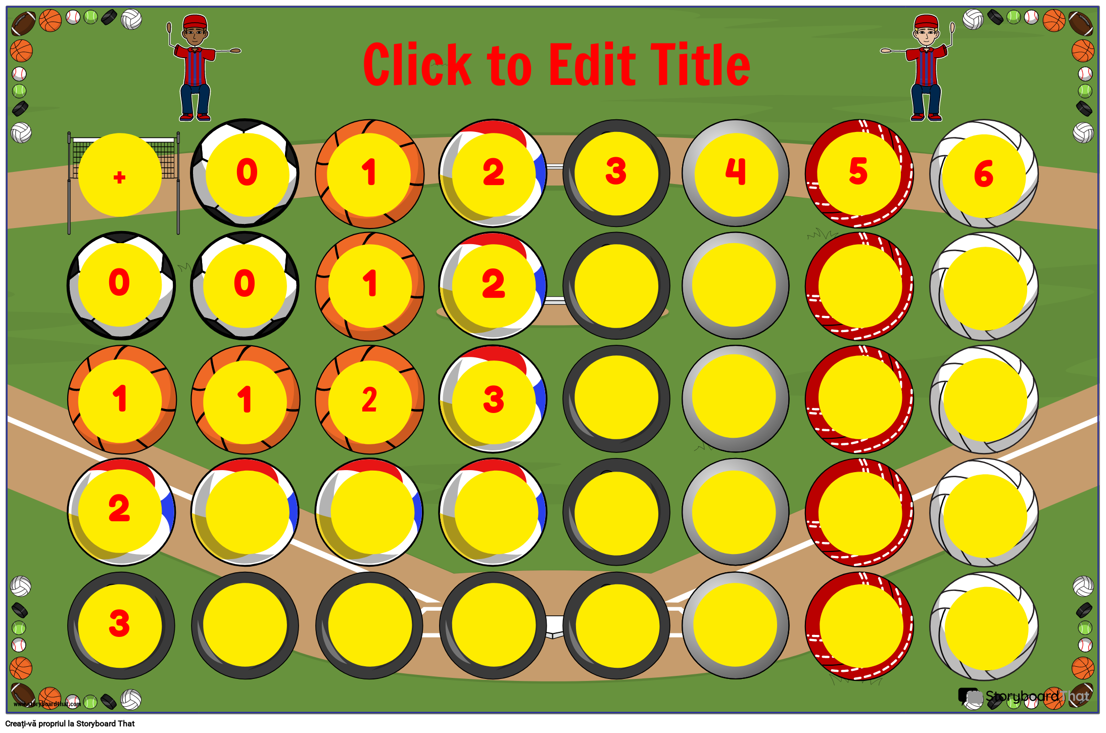 Poster Printable Sports Addition Charts Storyboard