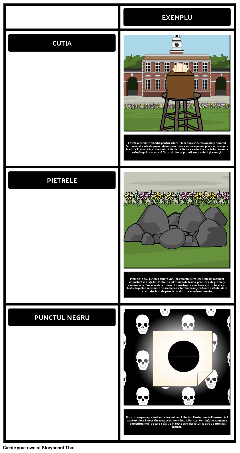 Simbolurile Loterie și Motifs Storyboard por ro-examples