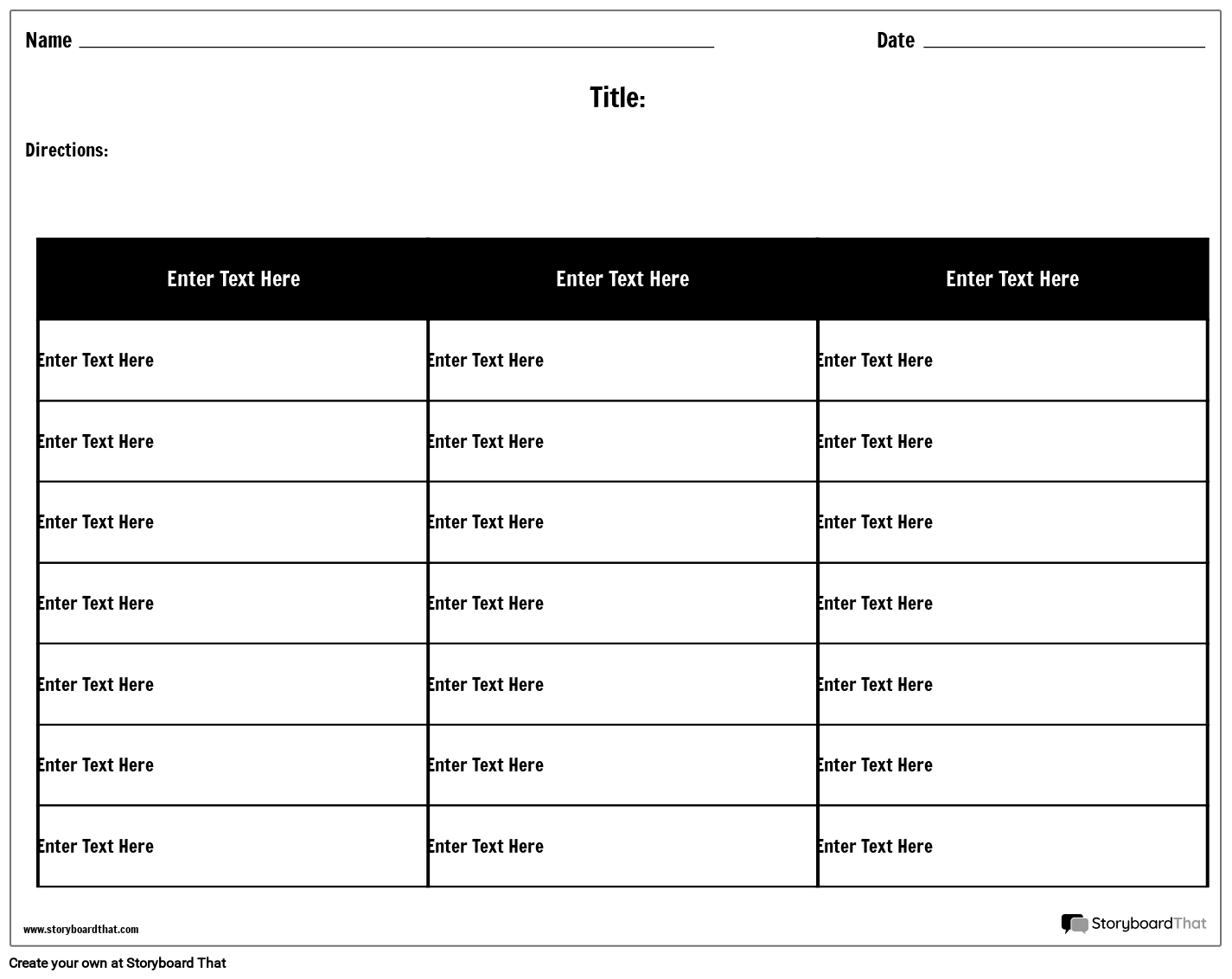 Tabel - 3 Coloane, 7 Rânduri Storyboard by ro-examples