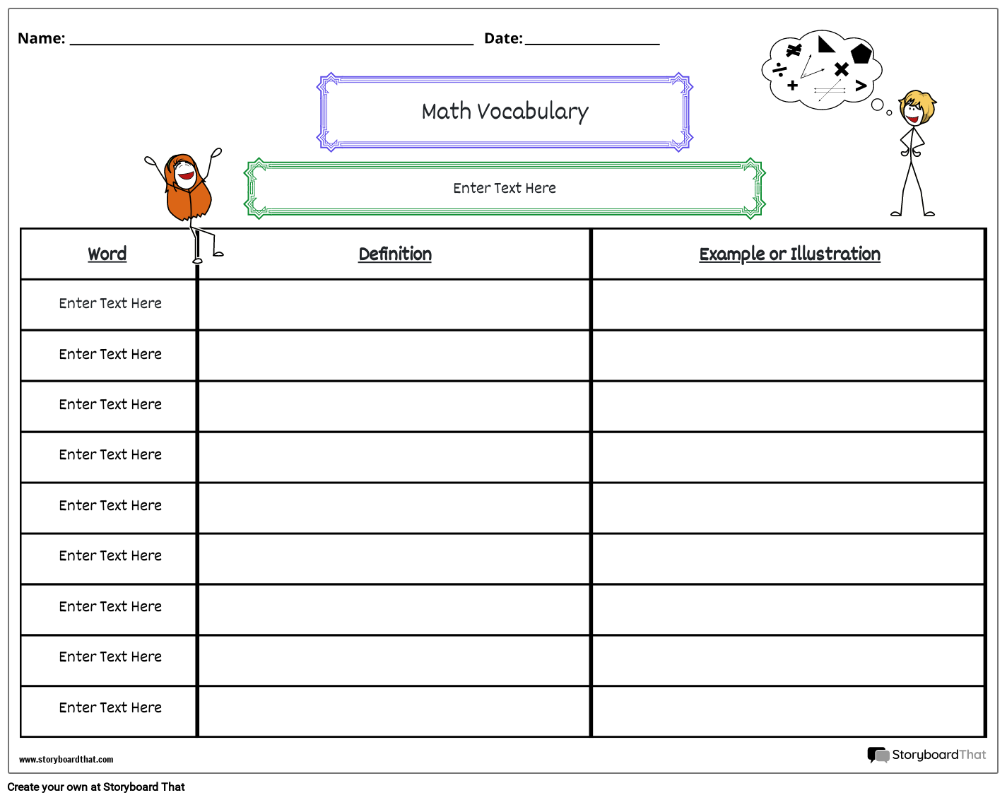 Vocabul matematic 4 Storyboard por ro-examples