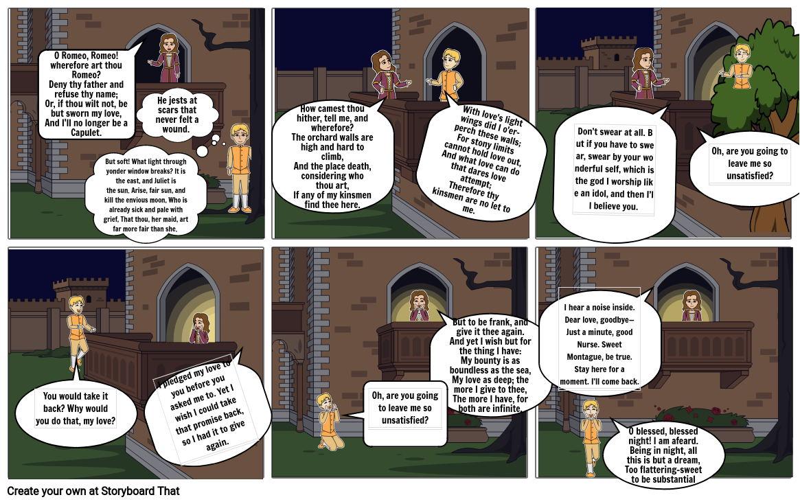 Balcony Scene Storyboard Par Romeo123