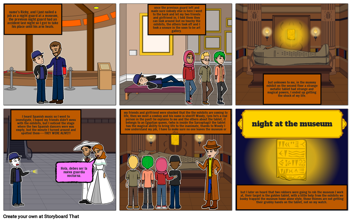 night at the museum Storyboard por royr