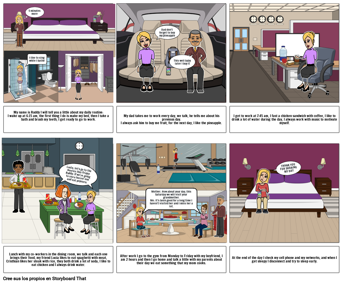 Rutina del dia Storyboard by ruddy82311
