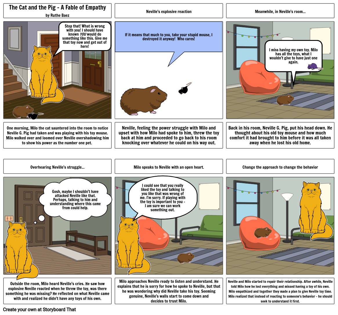 The Cat and The Pig - A fable of Empathy Storyboard