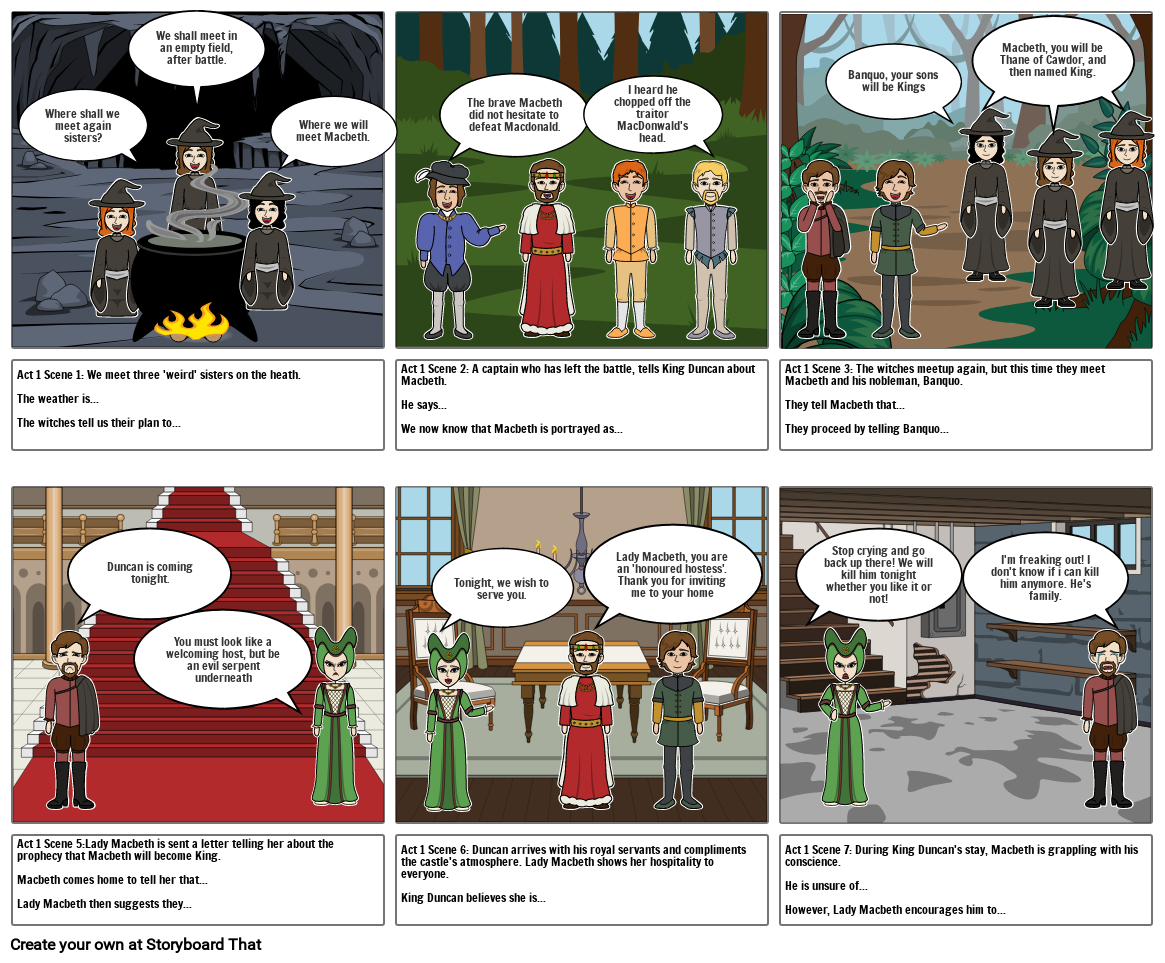 Macbeth Act 1 Storyboard by rwilson55