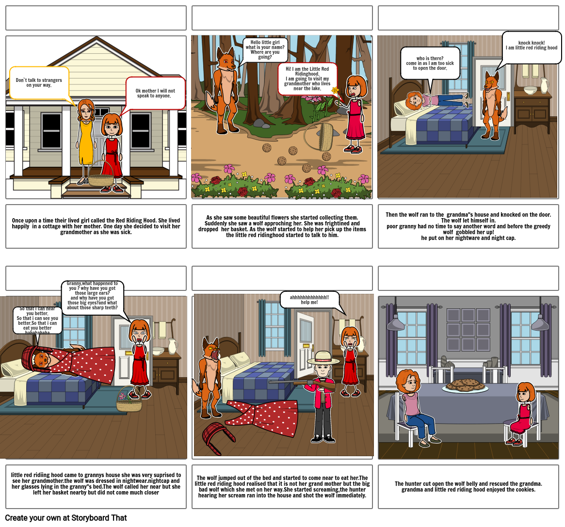 Red riding hood Storyboard por saira73514