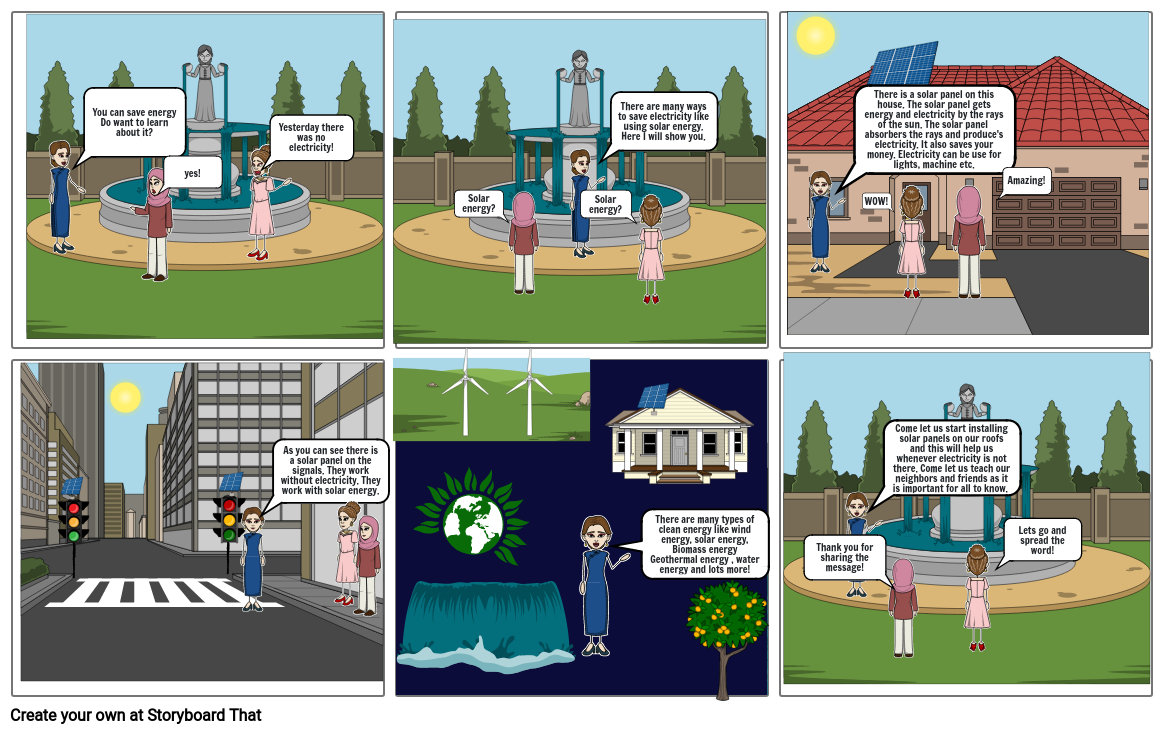 ICT HW clean energy and save energy Storyboard