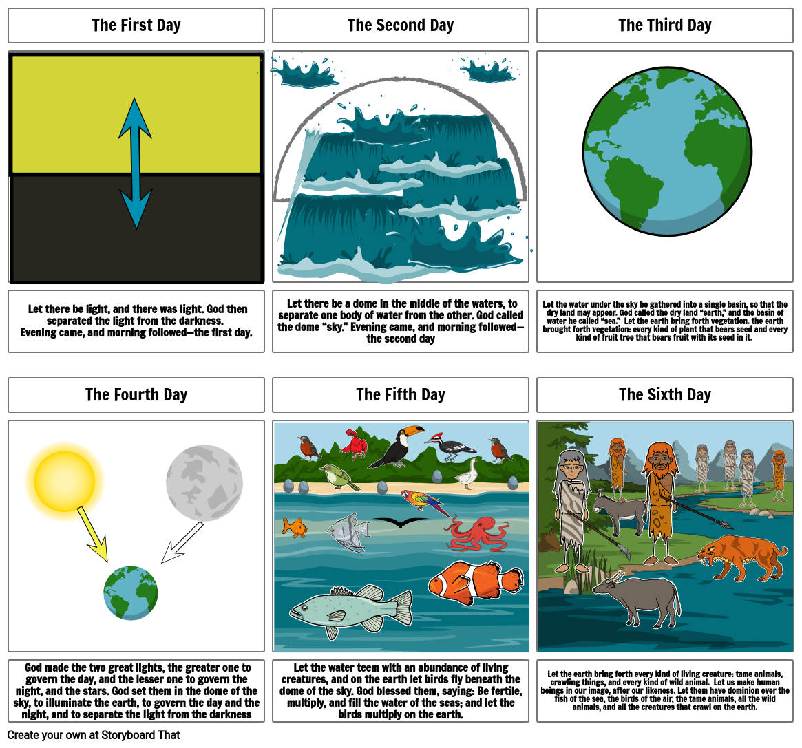 Creation Story Storyboard por samkamin24