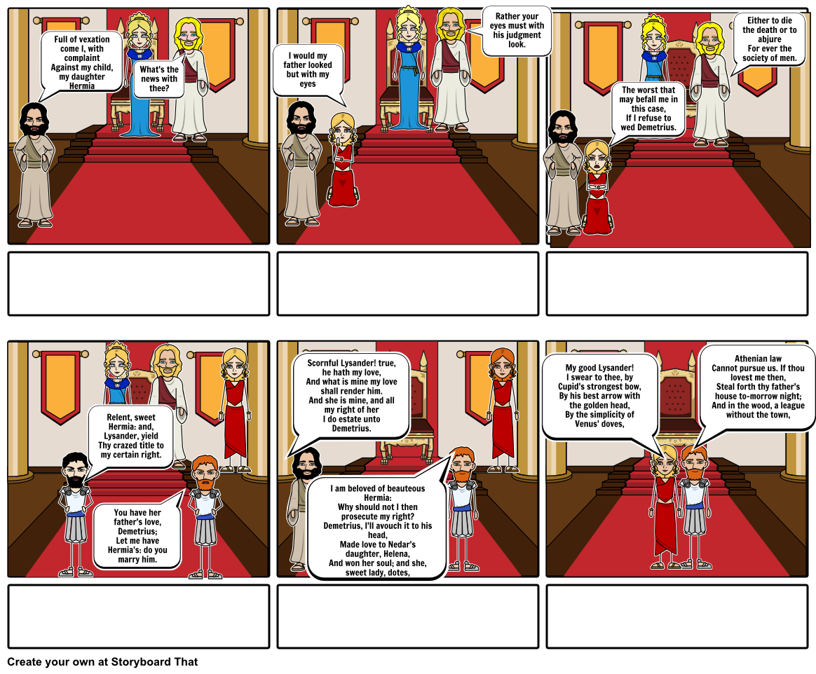 Act 1 Scene 1 shakespeare Storyboard por samm2020slgs