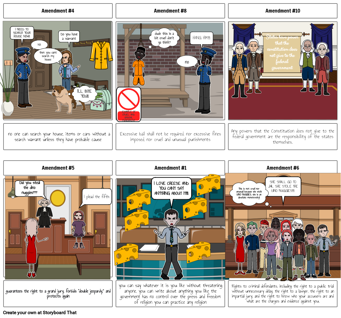 The BILL OF RIGHTS Amendments Storyboard by sammy_harrypotter