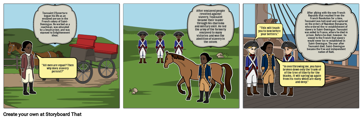 Toussaint L'Ouverture Cartoon Storyboard by samschaefer21