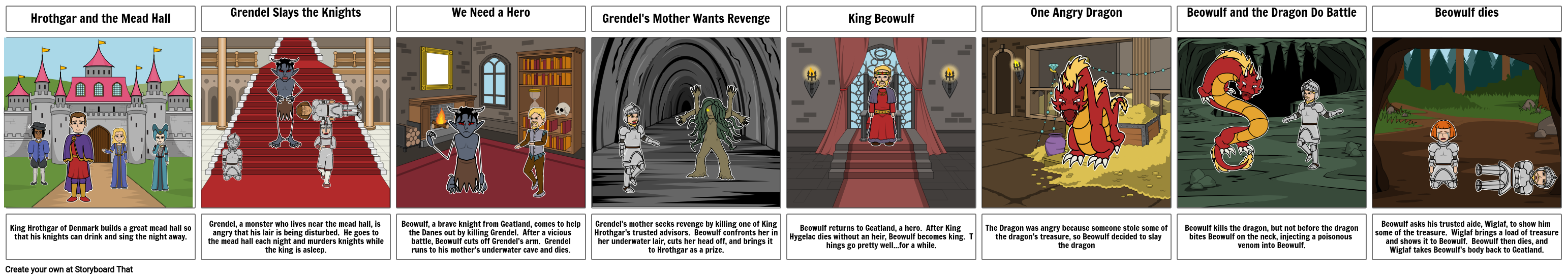 Beowulf Storyboard ידי sandrahall0925