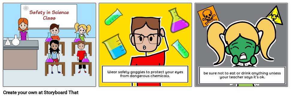 Safety in Science Class Storyboard od Strane sayer