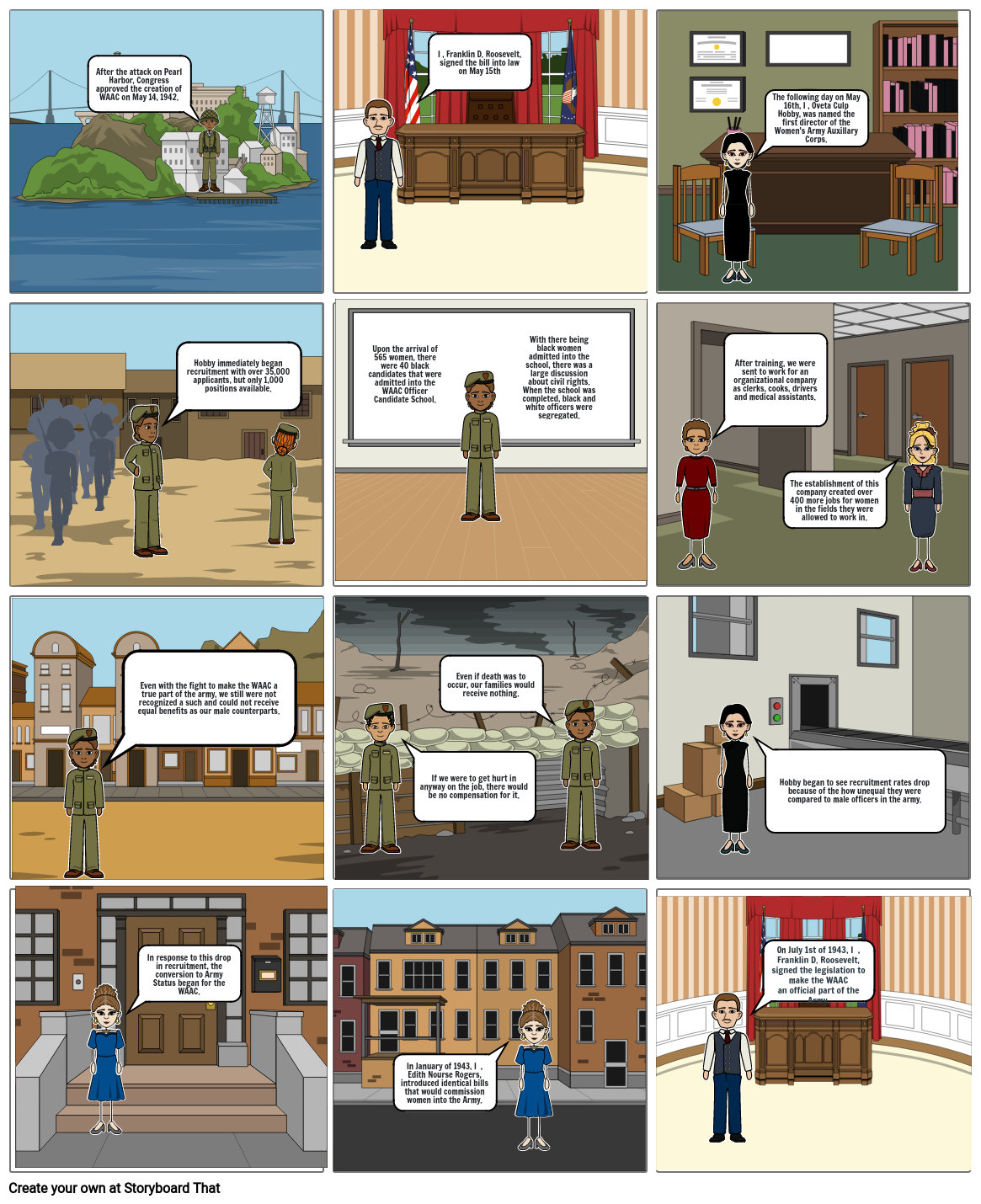 Creation of the Women's Army Corps Storyboard by scalmes