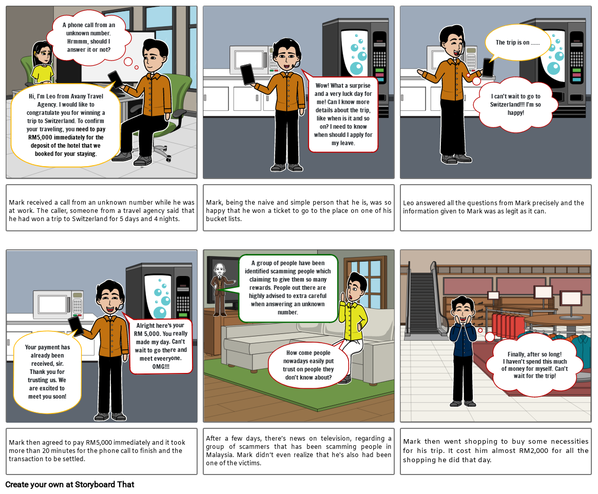 Scam Awareness Storyboard by scammer101