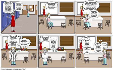 Lab Safety Violations Skit Storyboard by selminzeybek