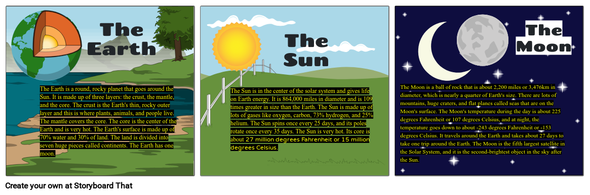 About the Earth, Sun, and the Moon Storyboard by sf11846