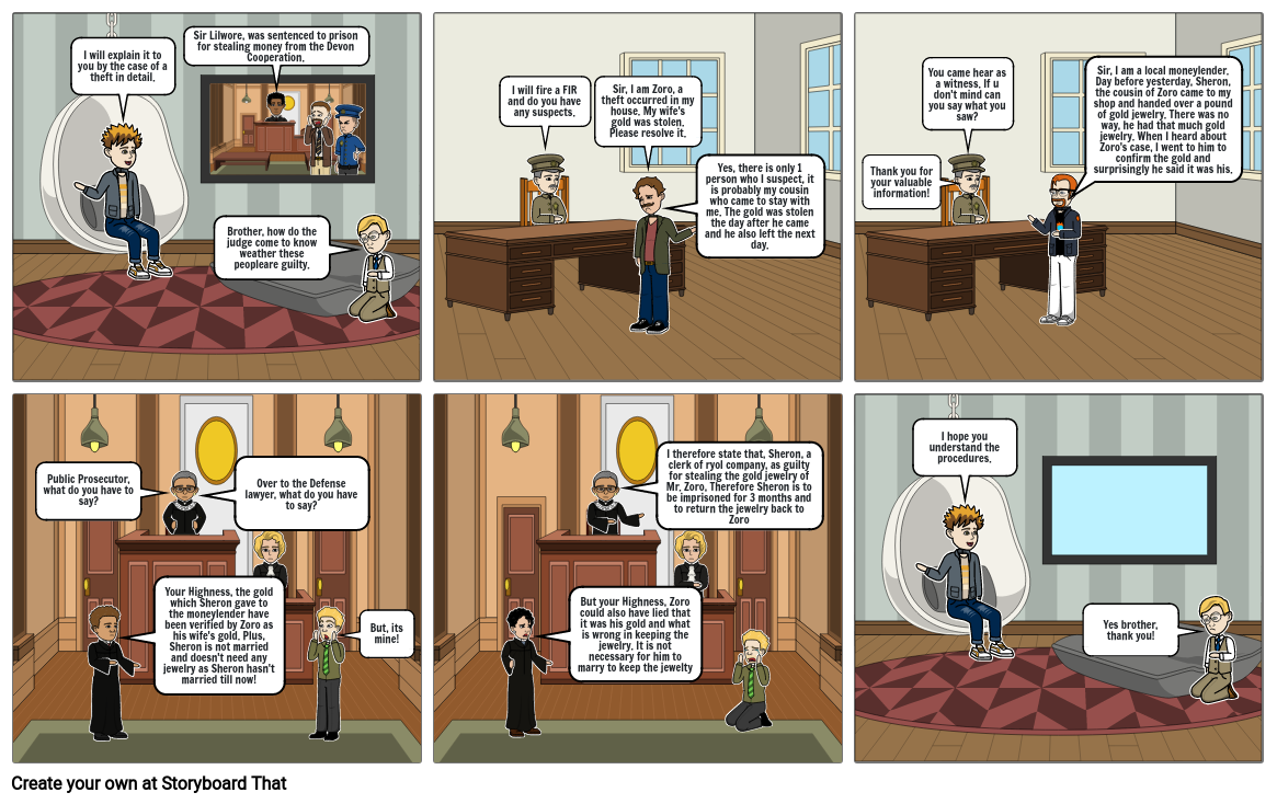 Civics - Judiciary role play Storyboard por shadowlegend