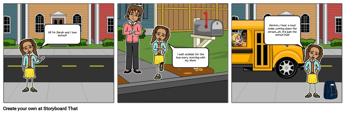 Sarah Rides the Bus Social Story Storyboard o sherrypardee