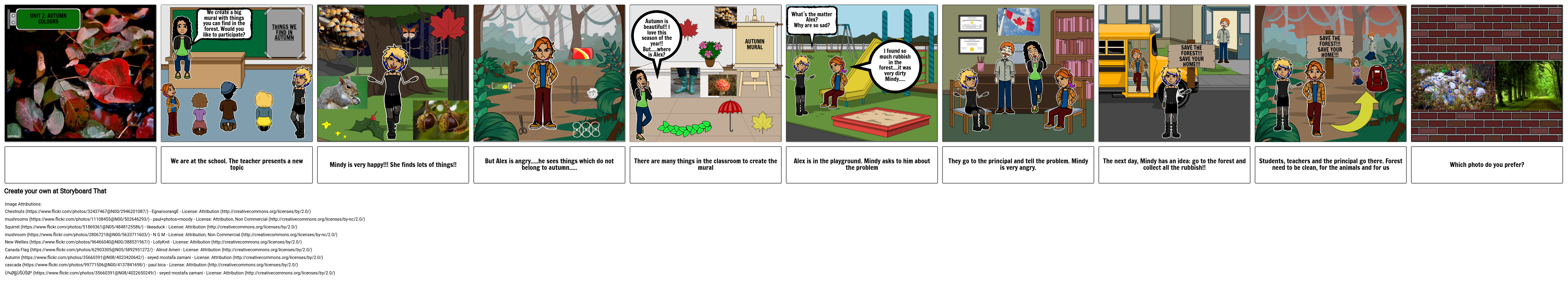 Unit 2: Autumn Colours Storyboard par silduende