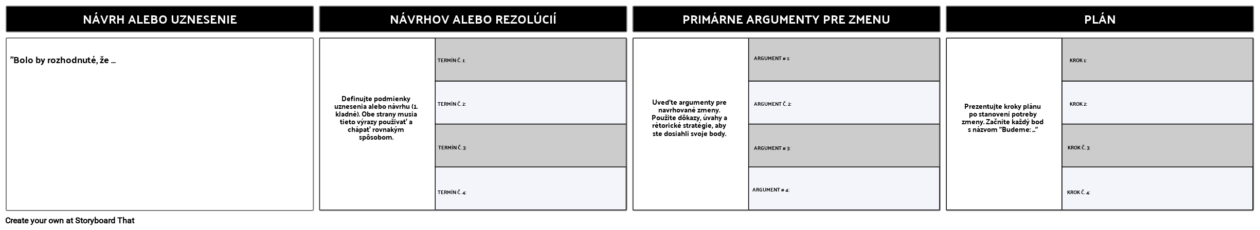 Afirmative Constructive Speech Template Storyboard