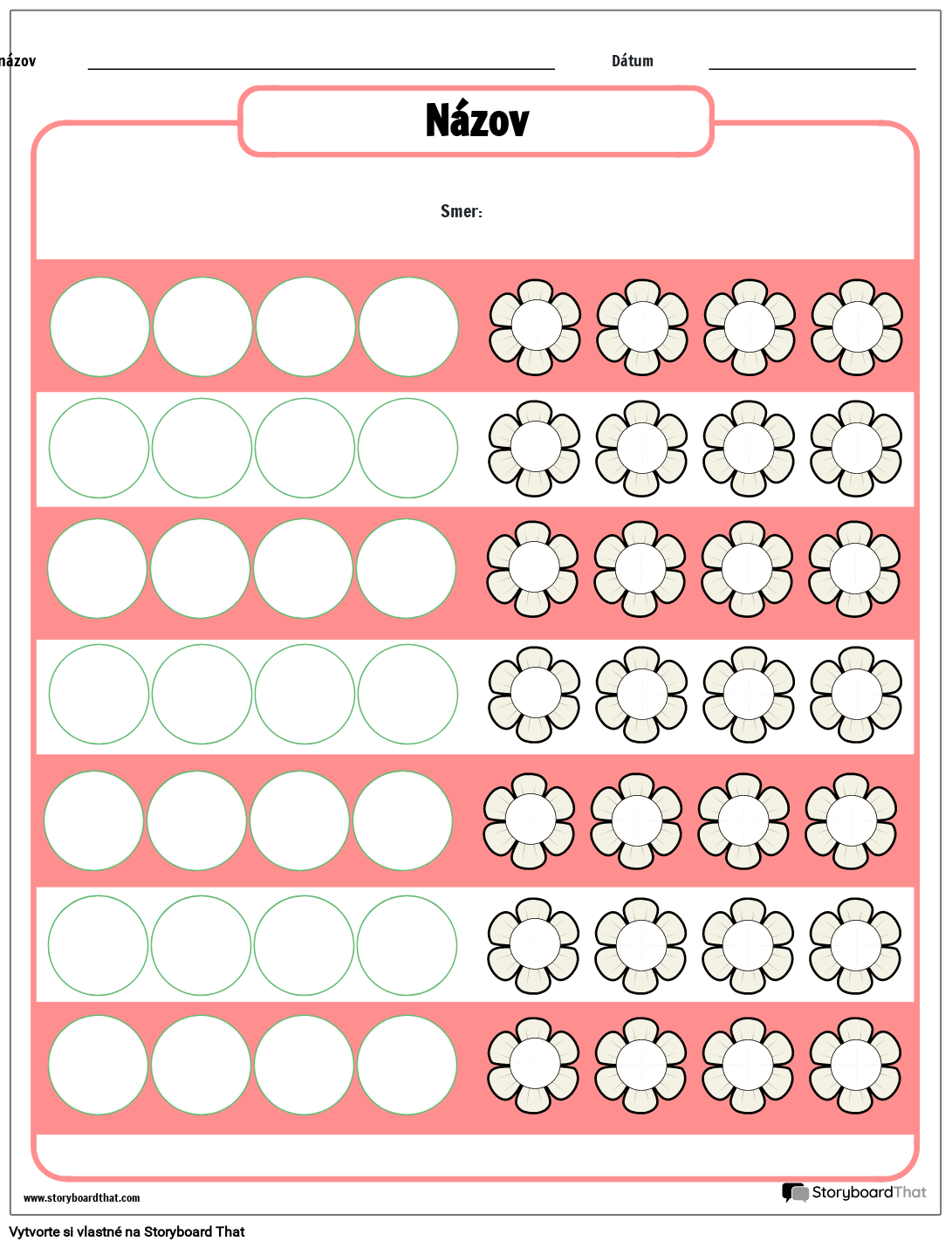 Kvetinové motívy Objednávacie čísla Pracovný list