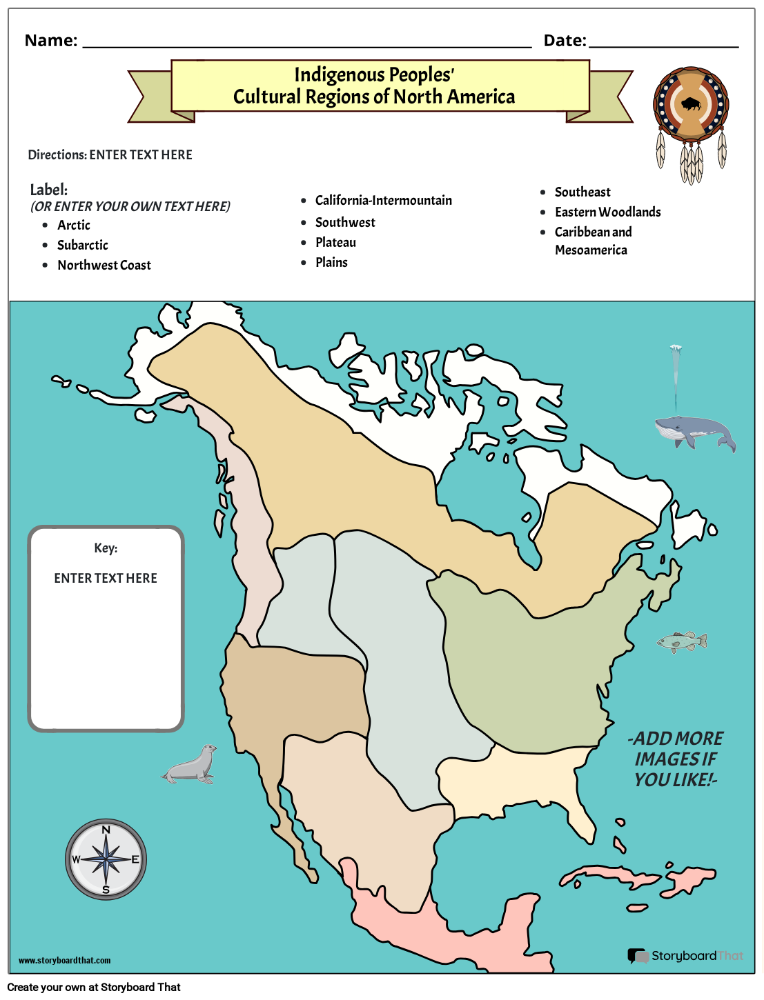 Native American Map Worksheet