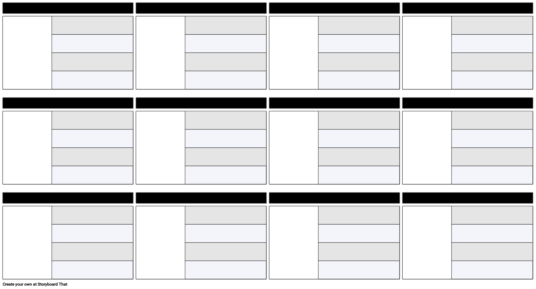 Mapa znakov 16x9 4 polia Storyboard por sk-examples