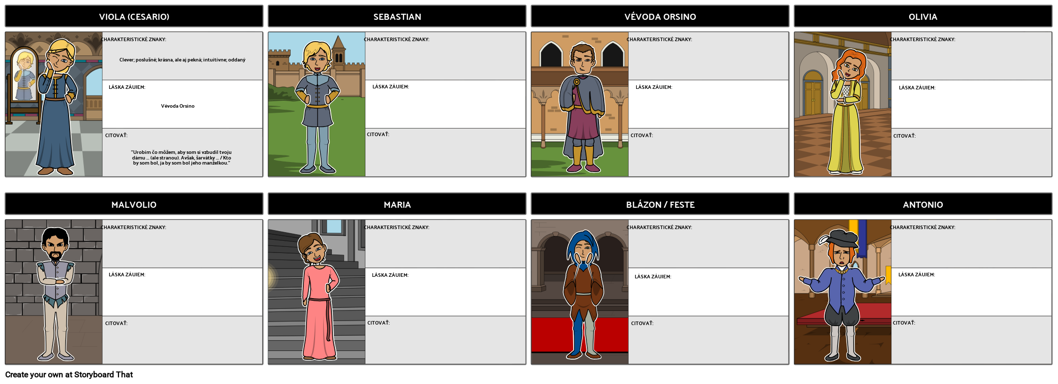 Mapa Znakov Dvanástej Noci Storyboard by sk-examples