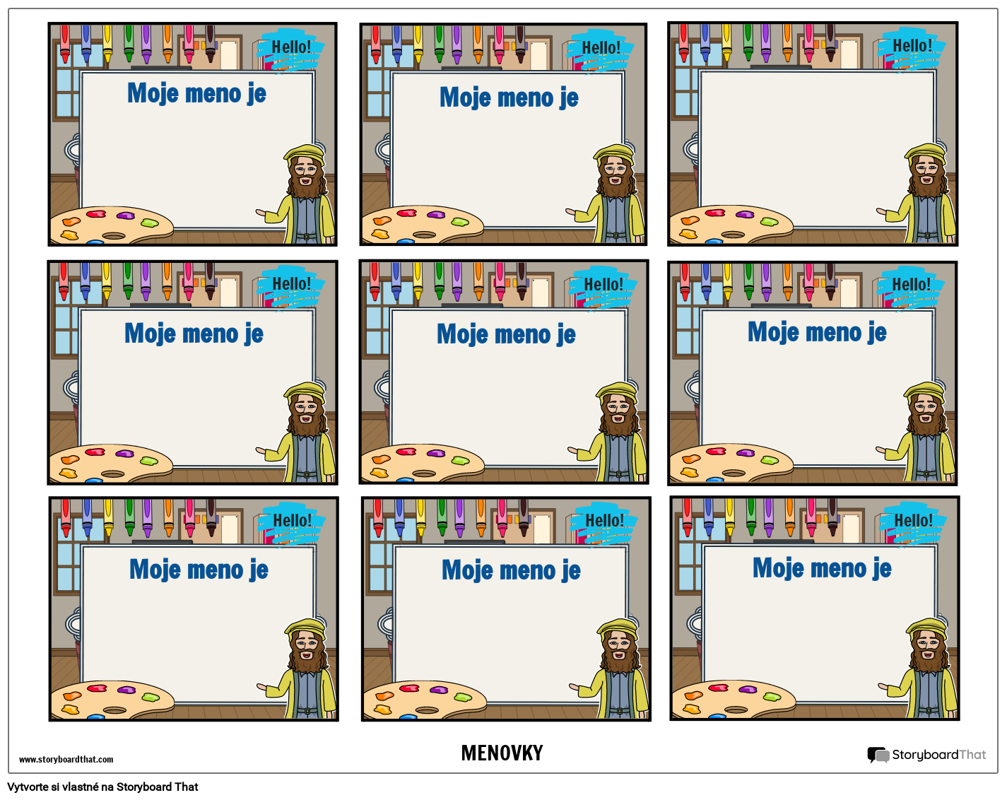 Menovka pre Výtvarnú Triedu Storyboard por sk-examples