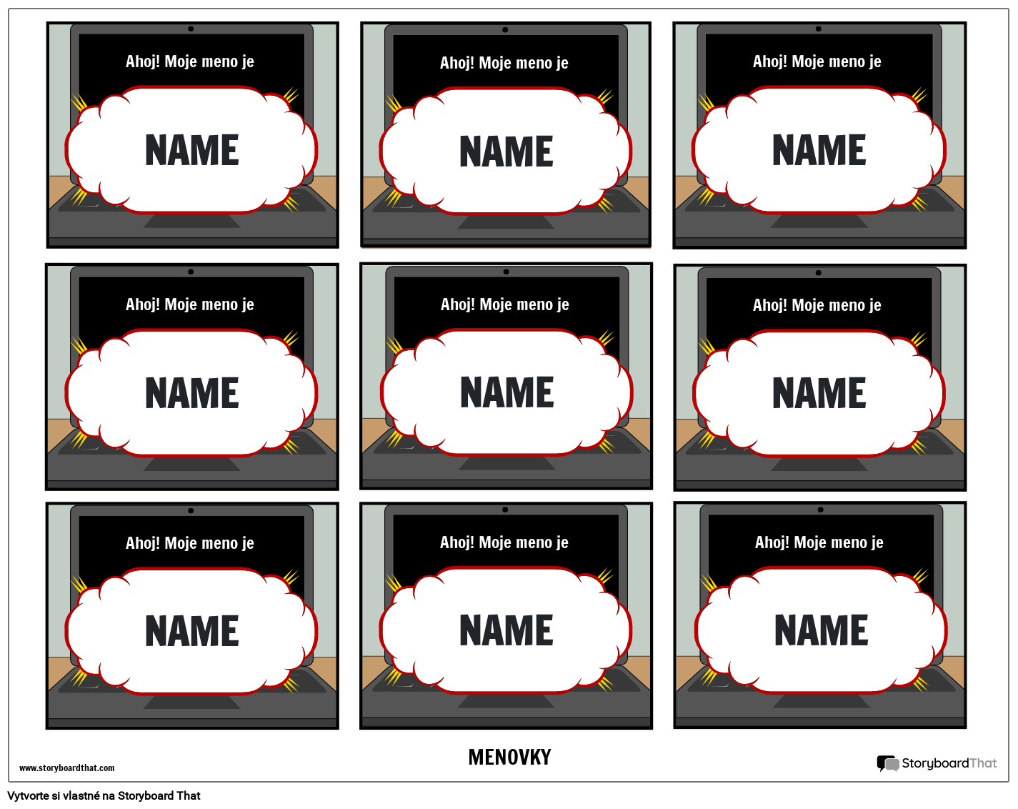Menovka s Moderným Herným Dizajnom Storyboard por sk-examples